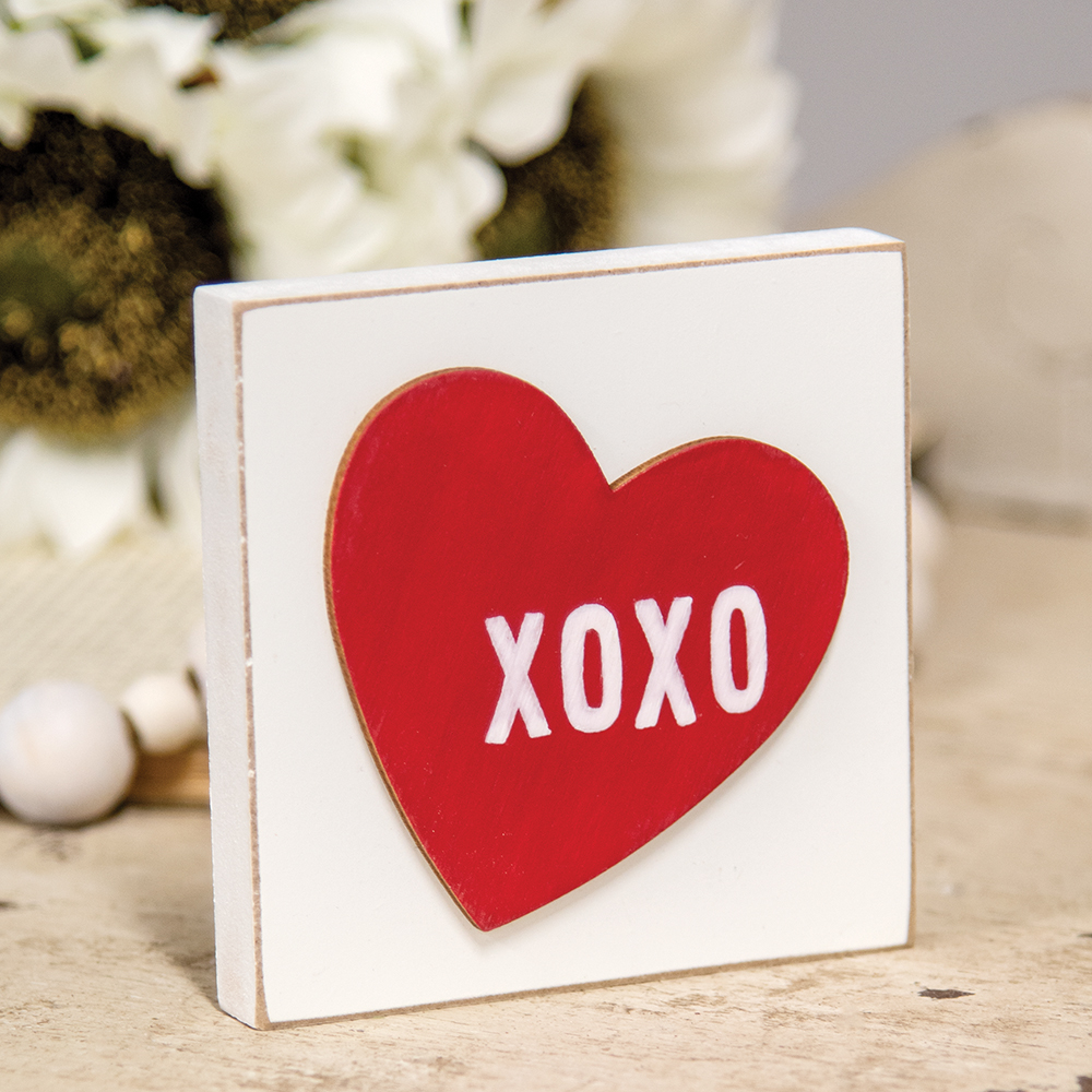 XOXO Heart Square Block
