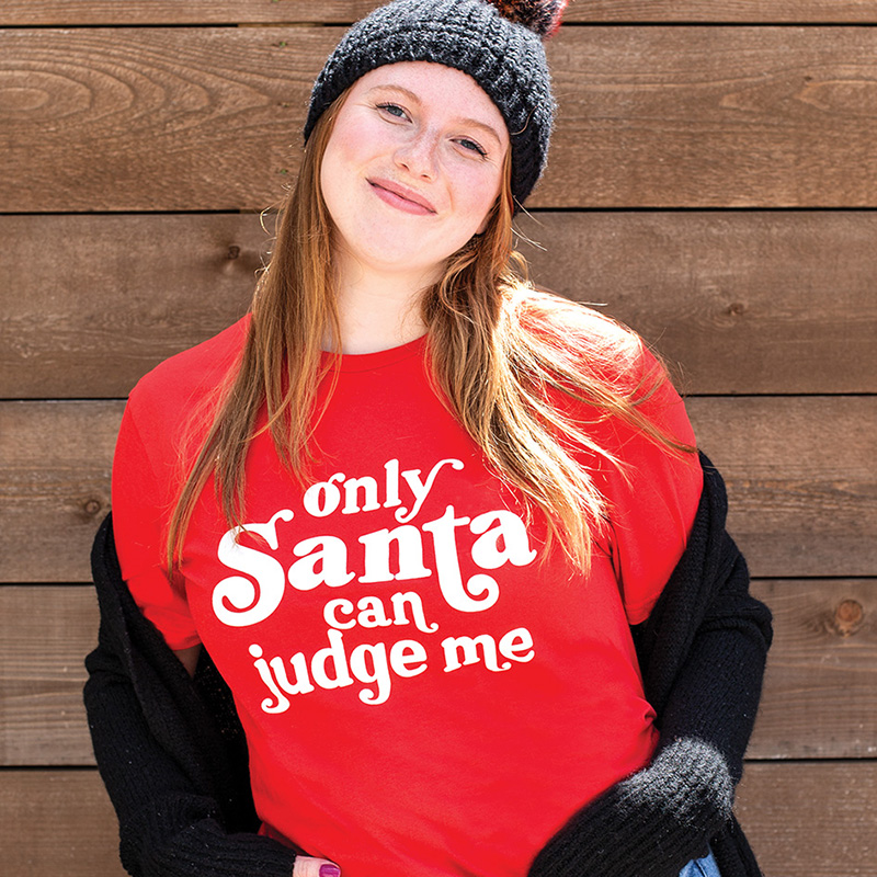 Only Santa Can Judge Me T-Shirt - Red Only Santa Can Judge Me T-Shirt - Red